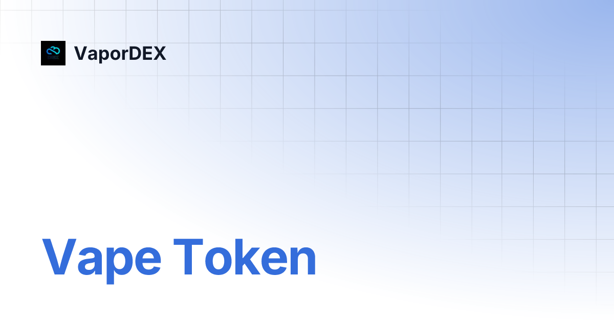 Vape Token | VaporDEX